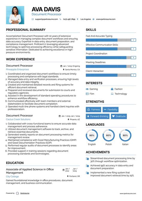 10 Document Processor Resume Samples And Templates For 2025
