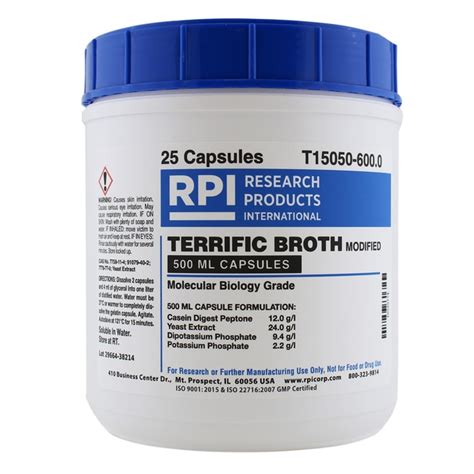 Research Products International Corp Terrific Broth Modified 500ml