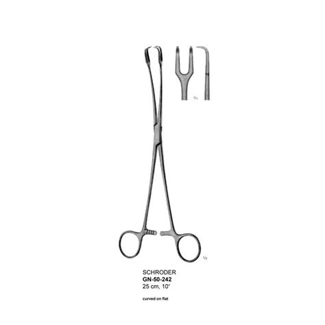 Schroder Uterine Tenaculum Forceps Curved On Flat 25 Cm Relpro