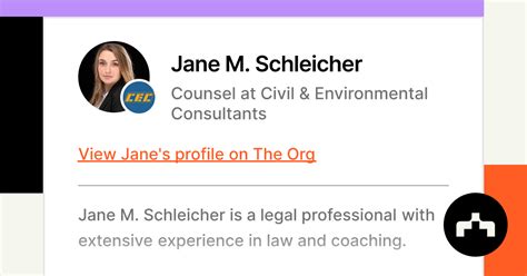 Jane M Schleicher Counsel At Civil And Environmental Consultants The Org