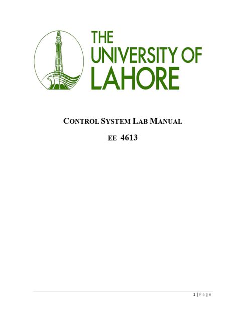 Lab Manual Control System V2 2018 Pdf Pdf