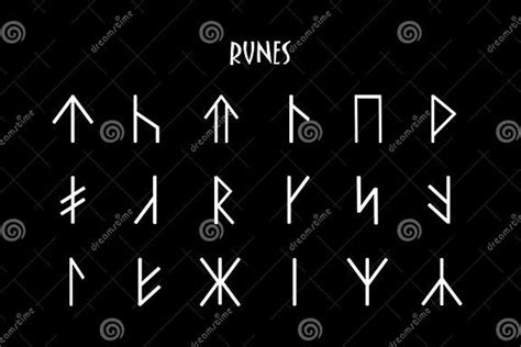 Ensemble De Lettres Alphabet De Runes Alphabet Runique Écriture