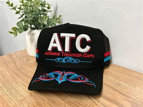 Black With Redblue Trucker Cap Auswide Trucker Caps