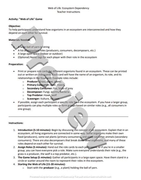 Web Of Life Interdependence In Ecosystems Activity By Carrie Sunkes