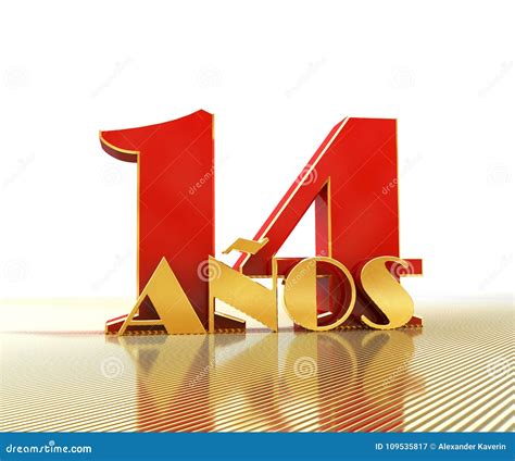 Gouden Nummer Veertien Nummer 14 En Het Woord Stock Illustratie Illustration Of Etiket