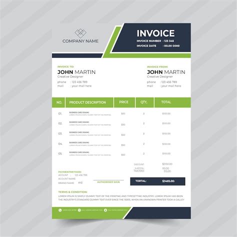 Premium Vector Vector Minimal Invoice Template Vector Design