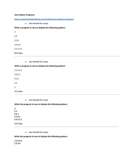 Java Pattern Programs Pdf Software Engineering Object Oriented