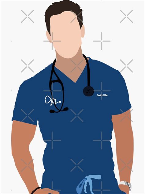 Dr Mike In His Scrubs Sticker For Sale By Vidhivora Redbubble