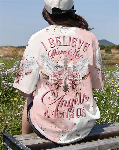 Christianartbag 3d T Shirt For Women I Believe There Are Angels Among