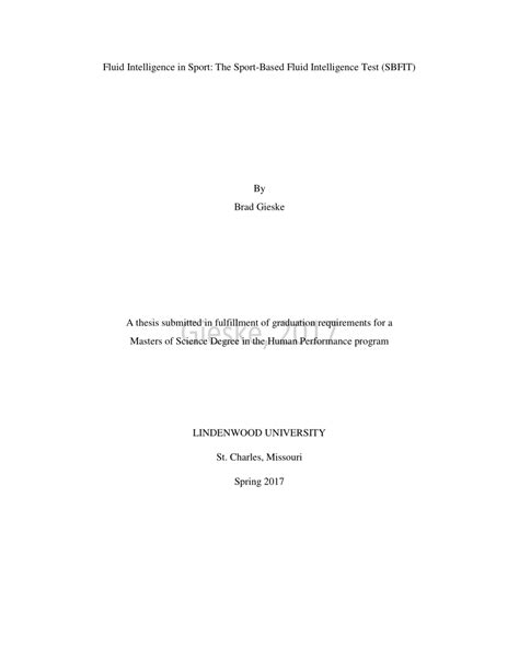 Pdf Fluid Intelligence In Sport The Sport Based Fluid Intelligence