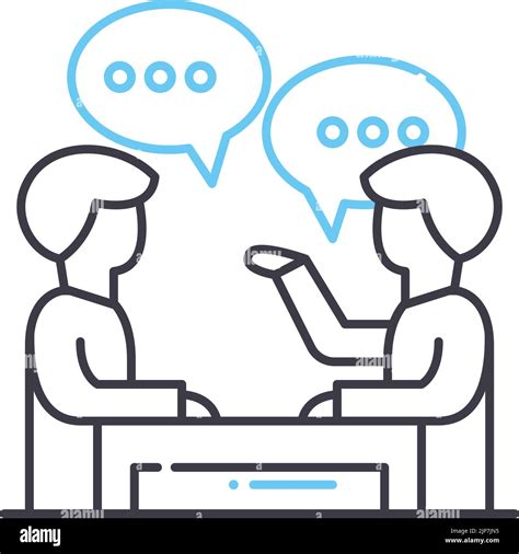 Discussion Line Icon Outline Symbol Vector Illustration Concept Sign