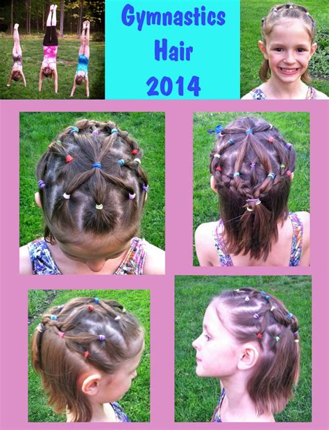 Shoulder Length Gymnastics Hair With Colorful Rubber Hair Ties Pulled