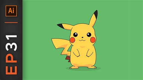 Draw Pikachu From Pokémon In Adobe Illustrator Adobe Illustrator Time Lapse Youtube