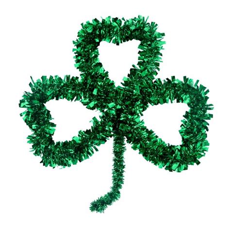 Xmarks St Patricks Day Decorations Tinsel Shamrocks St Patricks Day Wreath Clover Wire Garland