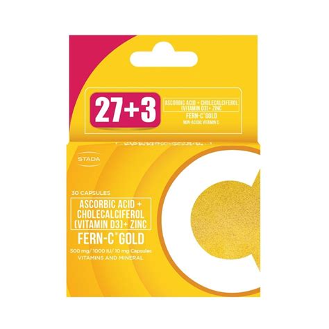 Fern C Gold Ascorbic Acid Cholecalciferol Vitamin D3 Zinc 273 Capsules Watsons Philippines