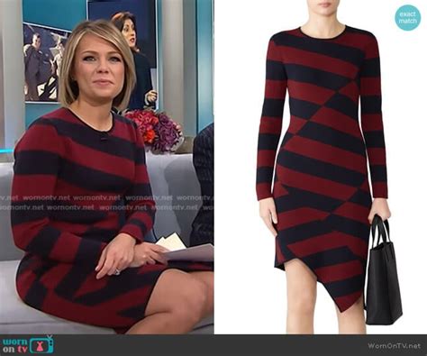 Wornontv Dylans Striped Asymmetric Dress On Today Dylan Dreyer