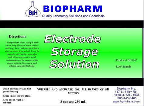 Phoxygen Reduction Potential Orp Electrode Storage Solution 250 Ml 84