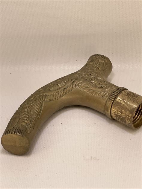 Vintage Brass Cane Handle Gem