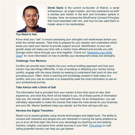 Mindframe Connect Principles Of Menteeship Resources