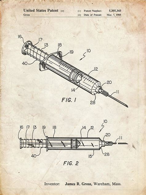 Vintage Syringe Drawing
