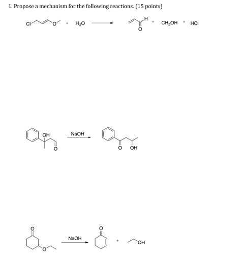 Solved Propose A Mechanism For The Following Reactions Chegg