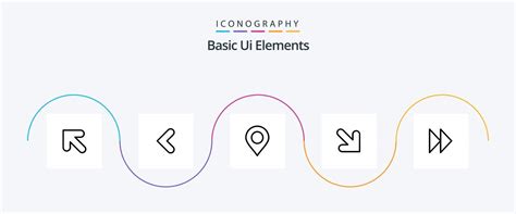 basic ui elements line 5 icon pack including video forward location
