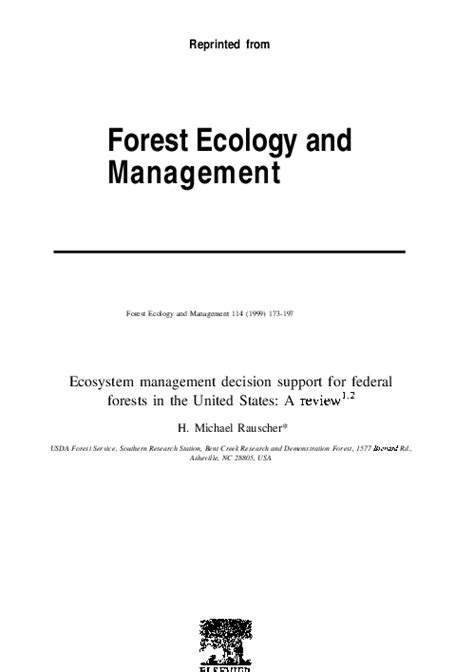 Pdf Forest Ecology And Management