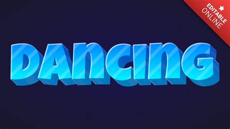 Dancing Blue Space 3d Text Effect Generator