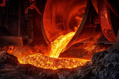 Premium Photo Molten Steel Pour In Foundry