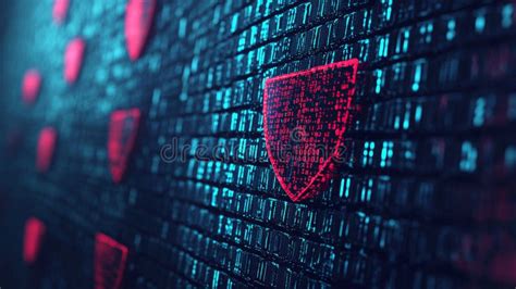 Digital Security Concept With Data Protection Shields Stock