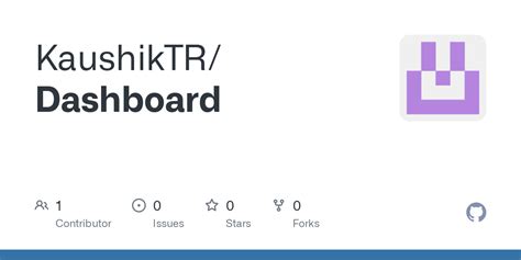 Github Kaushiktr Dashboard