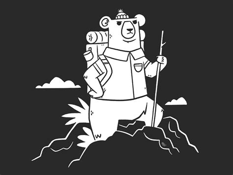 Bear Exploring By Jetpacks And Rollerskates On Dribbble