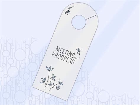 Floral Meeting In Progress Door Hanger Hand Drawn Printable Pdf Etsy