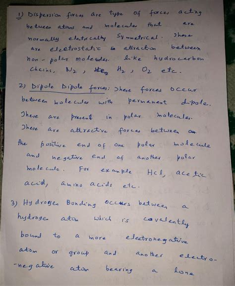 Solved Classify Intermolecular Forces Between Molecules Dispersion