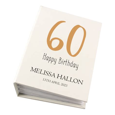 Personalised 60th Birthday Photo Album With Sleeves 100 X 6x4 Capacity