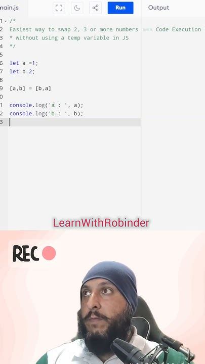 Swap Variables In Javascript Shorts Shortsvideo Shortsfeed
