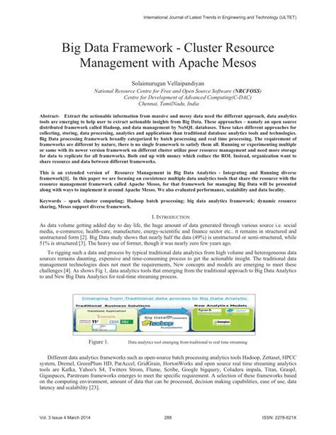 Pdf Big Data Framework Cluster Resource Management With Apache Mesos