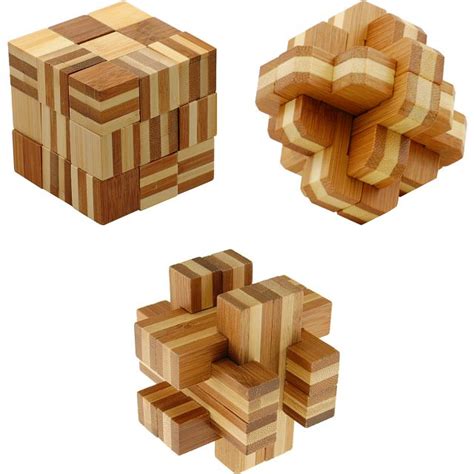 Group Special A Set Of 3 Bamboo Wood Puzzles More Wood Puzzles