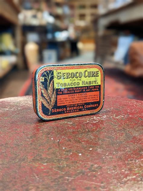 Vintage Seroco Cure Quit Smoking Tobacco Tin Etsy