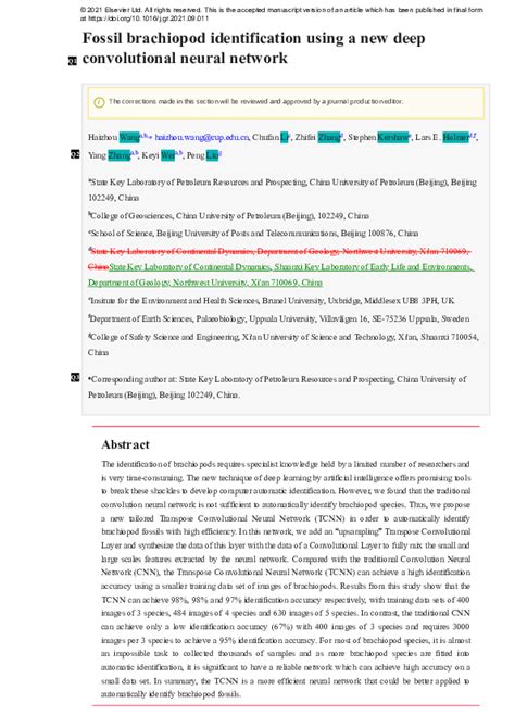 Pdf Fossil Brachiopod Identification Using A New Deep Convolutional Neural Network
