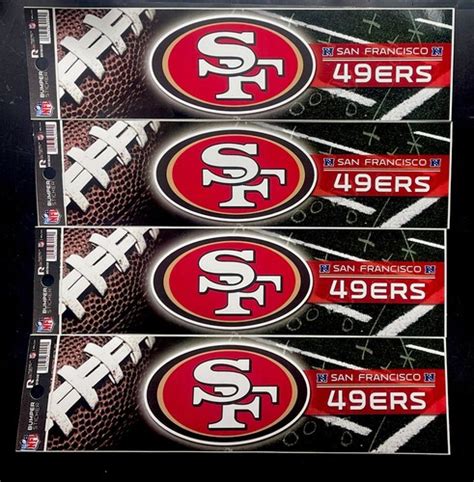 Lot Of 4 San Francisco Sf 49ers 2023 Nfl Authentic Bumper Stickers Ebay