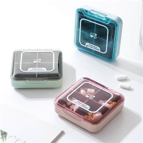 Custom Lockable Plastic Pill Box With 4 Compartments Getin Promos