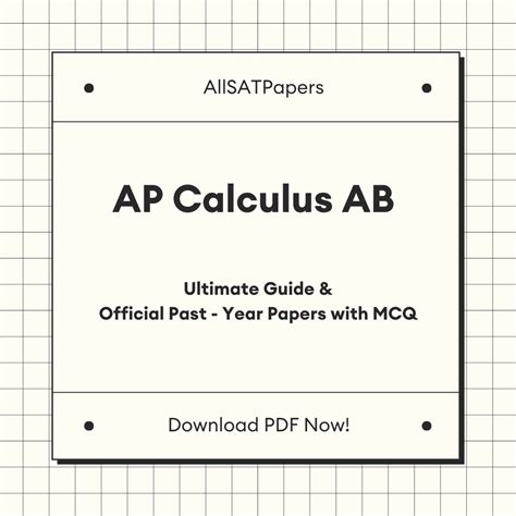 The Ultimate Ap Calculus Ab Guide And Official Past Year Papers With Mcq