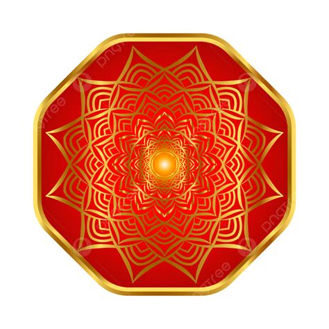 Luxury Golden Circle Frame Transparent With Vintage Mandala Text Box