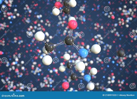 Acetamide Molecule Conceptual Molecular Model Scientific 3d Rendering Stock Illustration