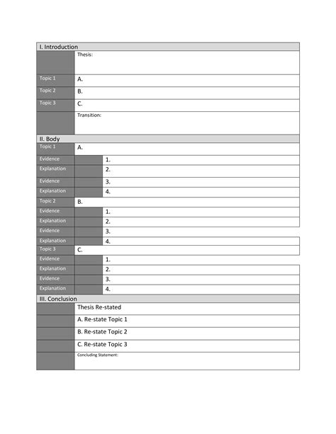 Argumentative Outline Template