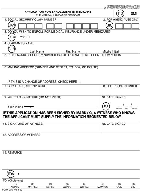 Printable Cms 40b Form Printable Forms Free Online