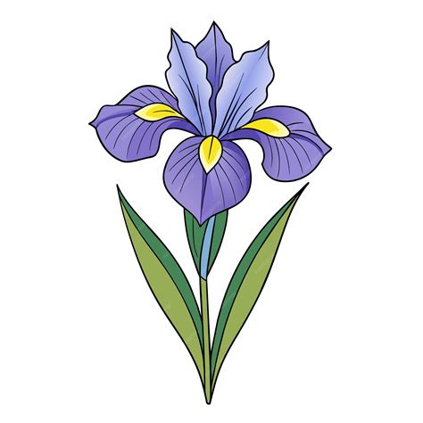 Premium Vector Iris Flower Cartoon Style Icon Vector Clipart Illustration