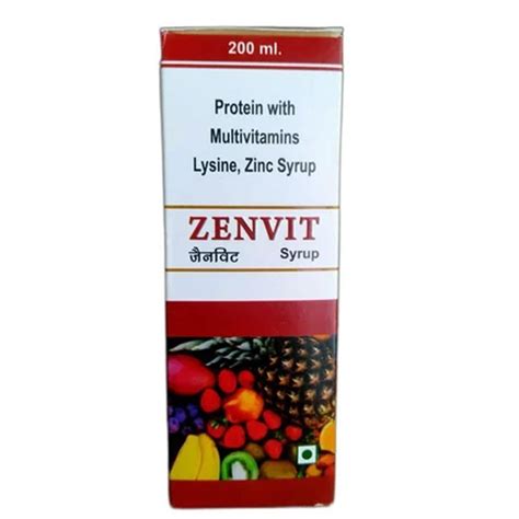 Zenvit Protein Multivitamins Lysine Zinc Syrup 200 Ml At ₹ 15box In Kalka