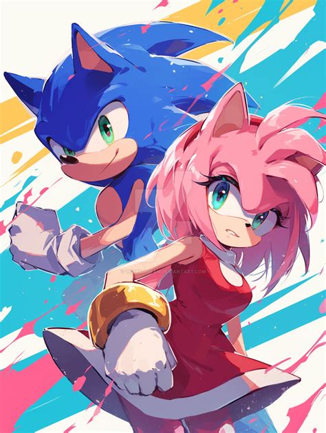 Sonic And Amy Together By Leork Dream On Deviantart